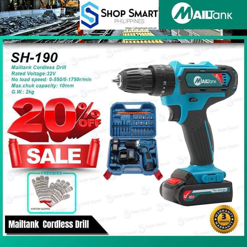 Mailtank Cordless Drill 32V (SH - 190) | Shopee Philippines