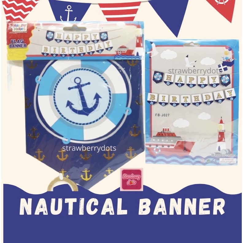 Nautical Birthday Banner Nautical Theme Party | Shopee Philippines