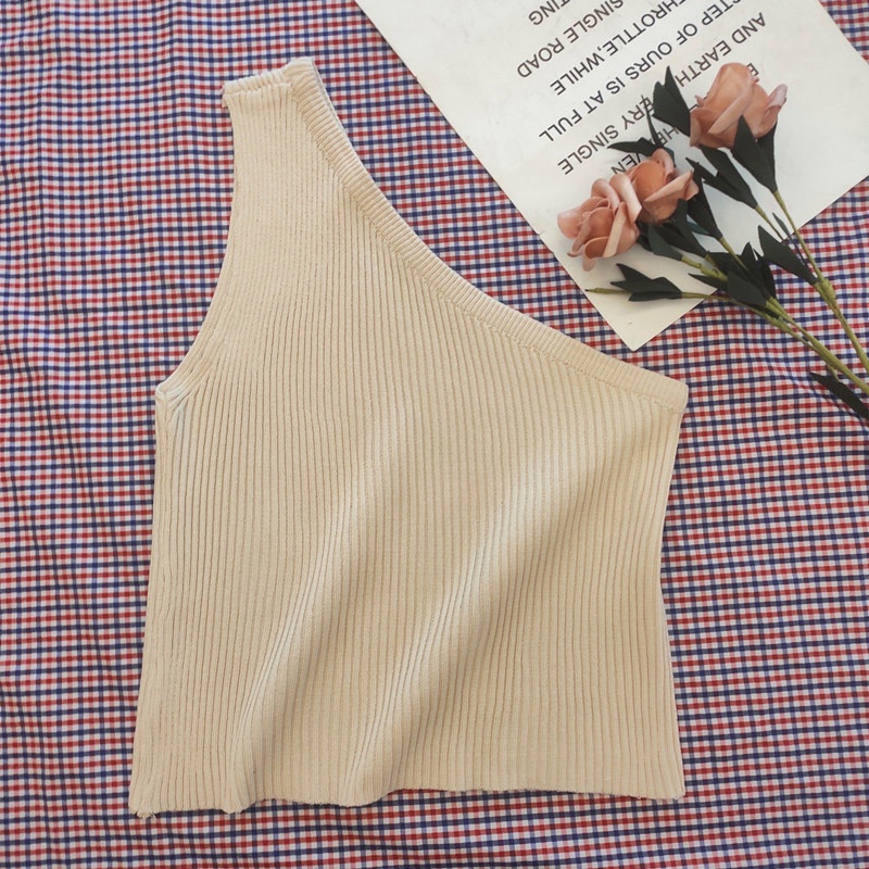 Camisole Women's Inner Wear Sexy Sloping Shoulder Off-shoulder Short ...