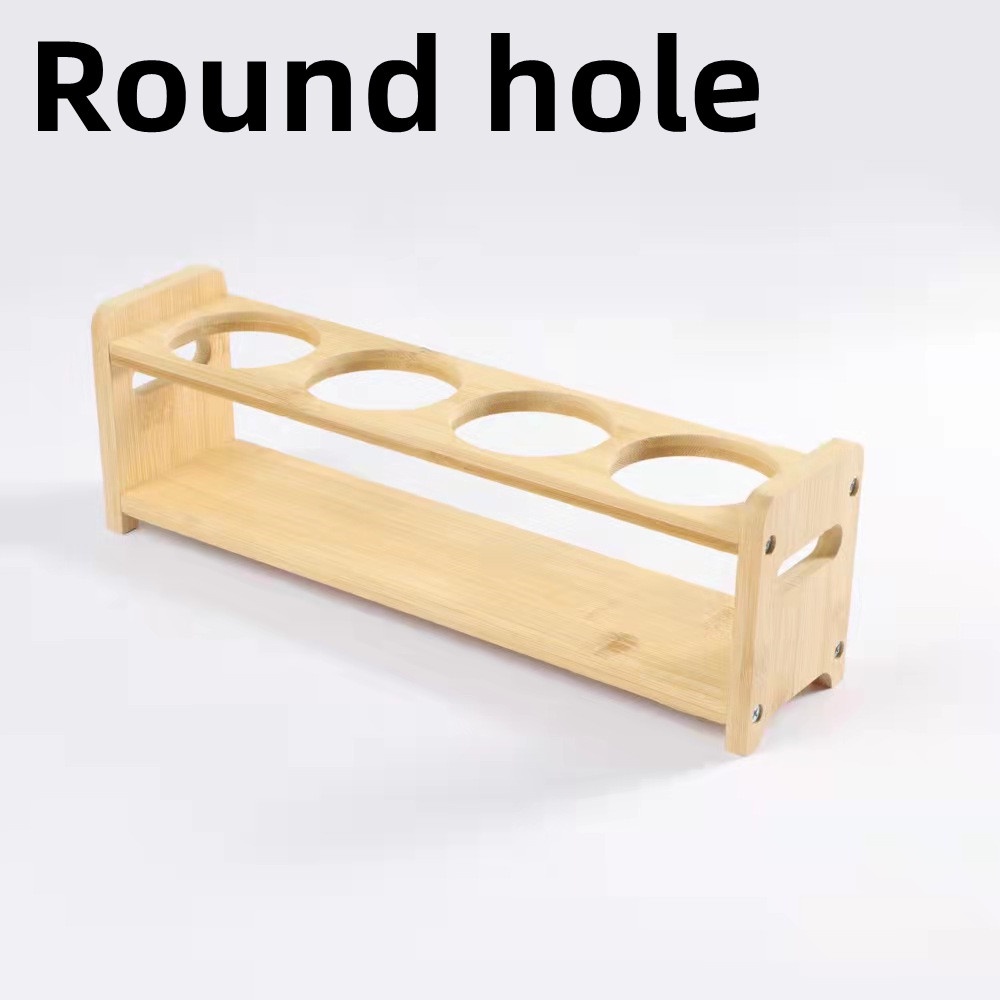 Kitchen Bamboo Wood Shelf Round Square Wooden Oil Bottle Rack Oil ...