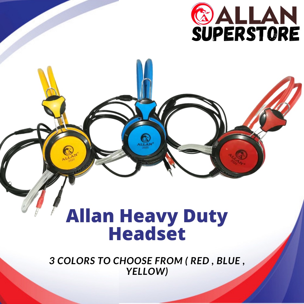 Heavy Duty Allan Headset Gaming Red Yellow Blue For Music Piso Net ...