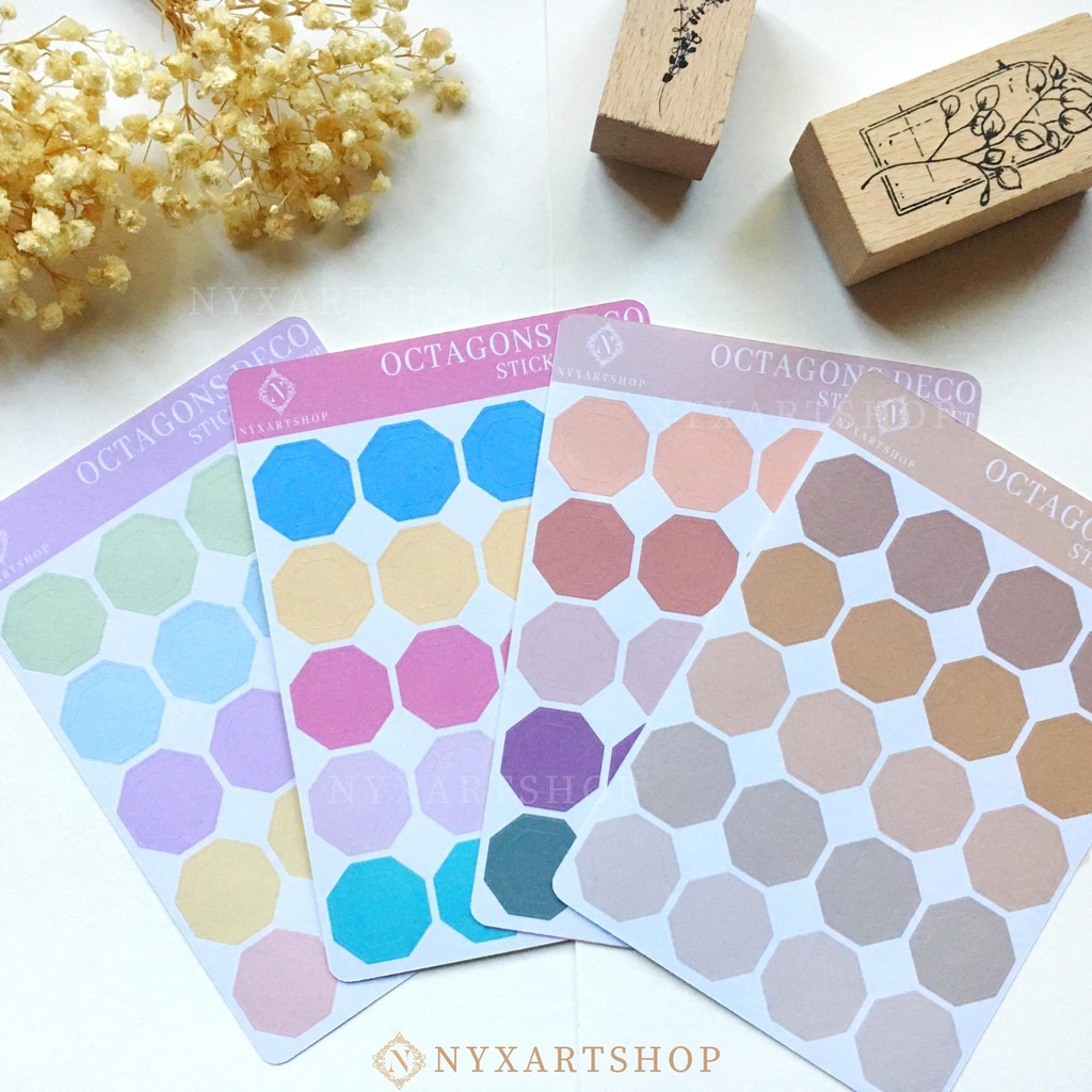 Octagon Double Cut Sticker Sheets Deco for Planner Journal | Shopee ...