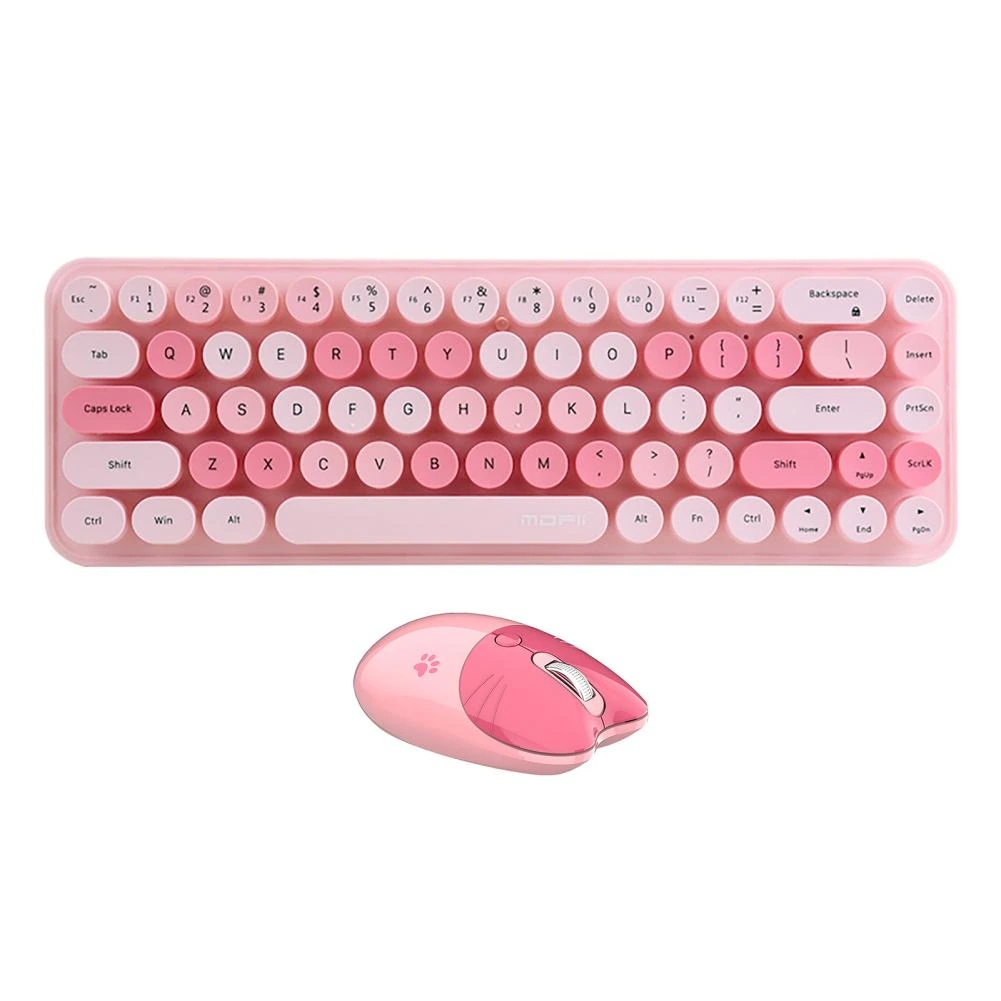 MOFii Idol Nice Looking Wireless Cute Mini Keyboard and Mouse Set Retro ...
