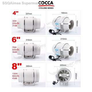 4-inch/6-inch/8-inch high suction inline duct booster fan extraction ...