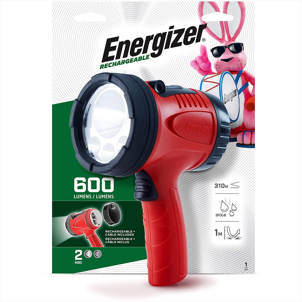 ENERGIZER Rechargeable Spotlight Powerful LED Beam Heavy Duty Rugged ...