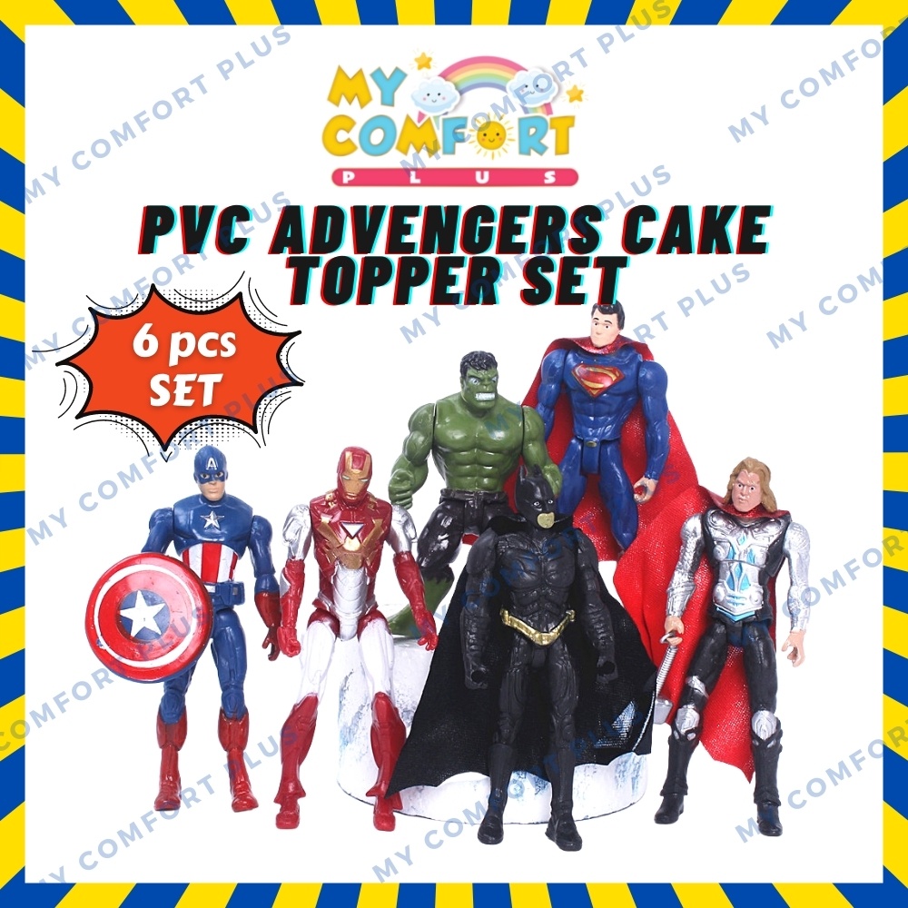 (LOCAL) Superhero Avengers 6pcs Set Iron Man Thor Superman Captain ...