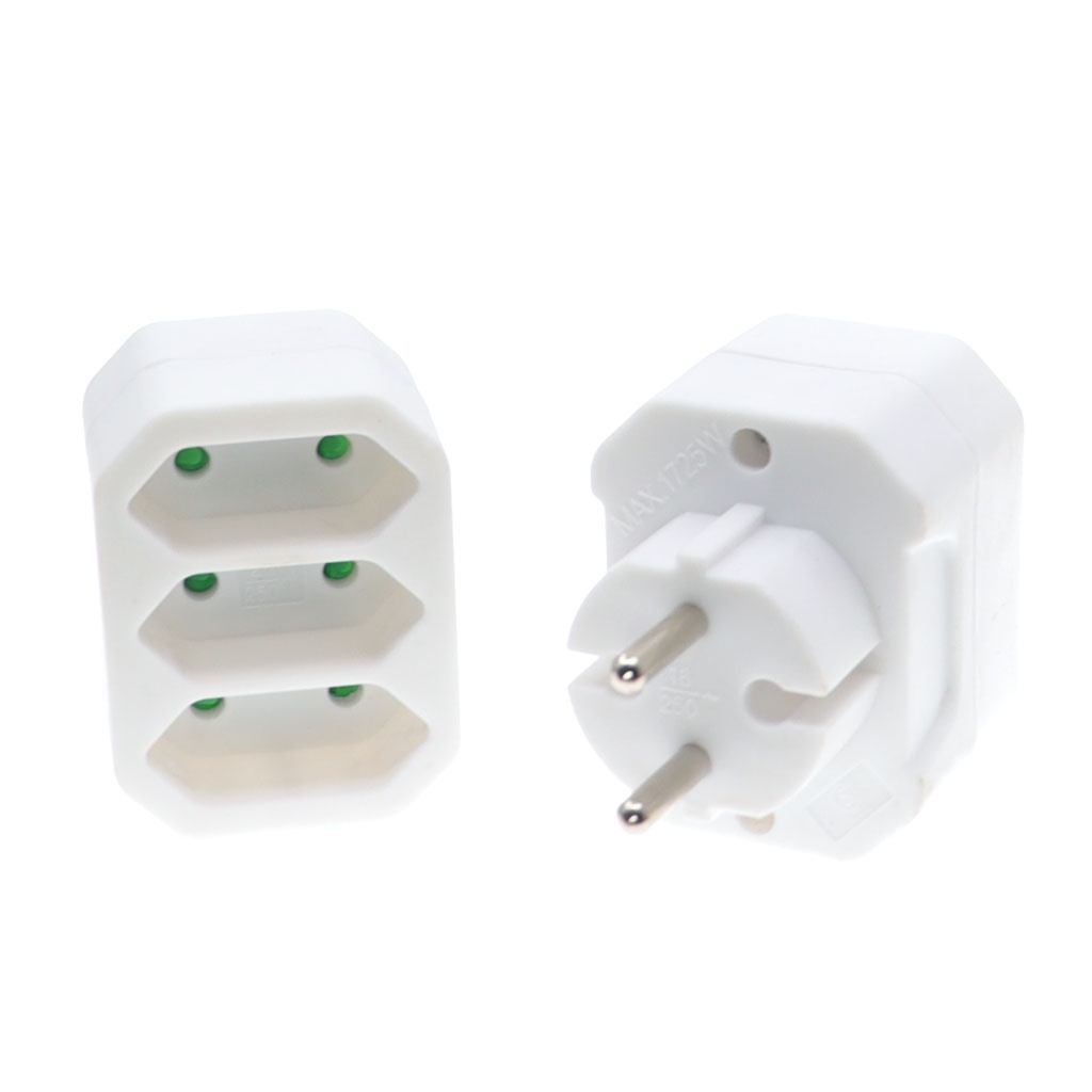 EU Conversion Plug 1 to 2 / 1 to 3 Way European Standard Power Adapter ...