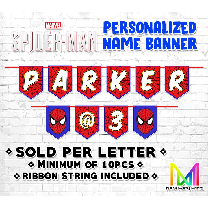 SPIDERMAN Personalized NAME Banner Banderitas diy birthday decor ...