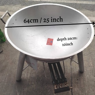 BIG KAWA DOUBLE HANDLE CAST IRON SIZE #1,BIG KAWALI,FRYING PAN WOK ...