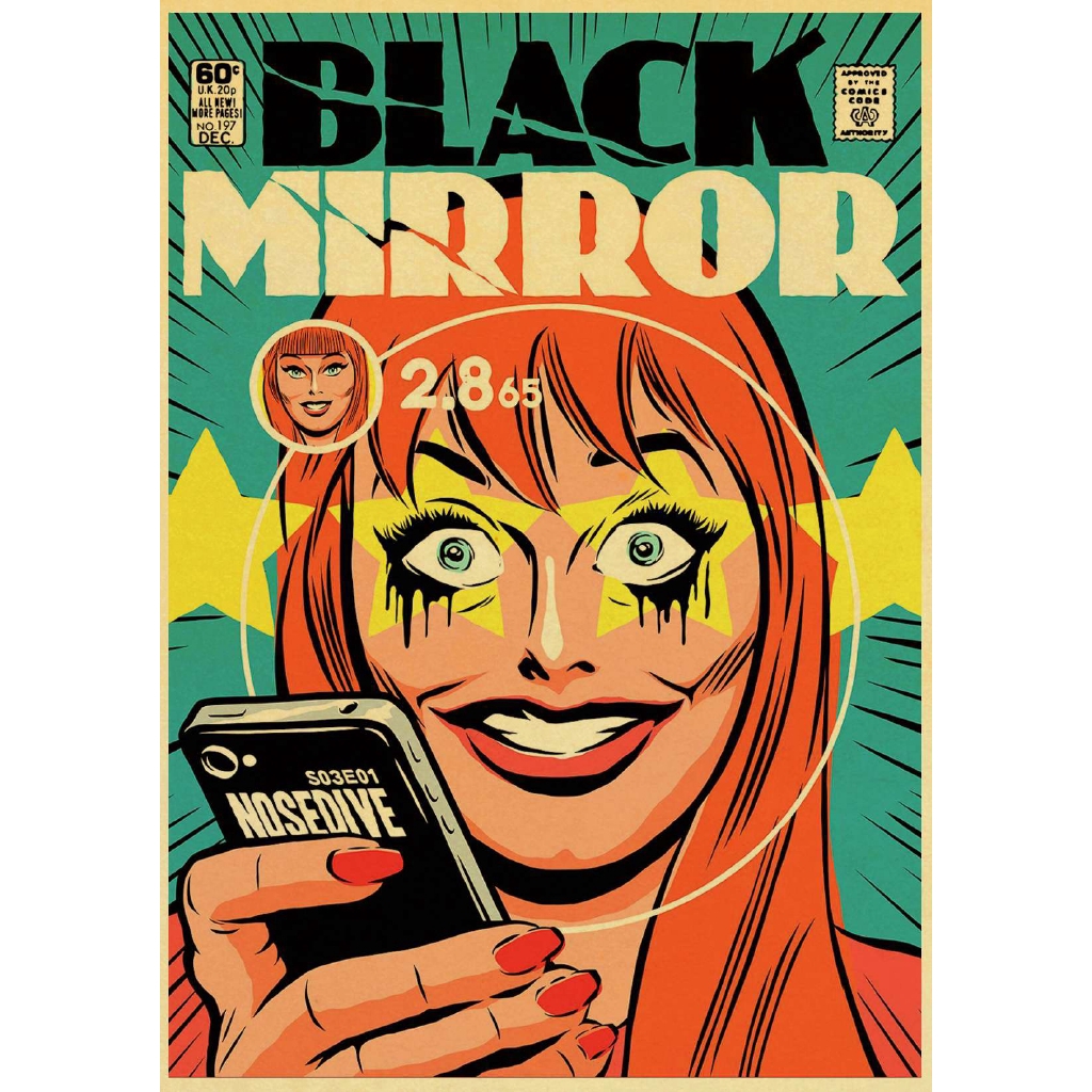 Vintage Classic Movie Black Mirror Poster Painting Retro Poster Kraft ...
