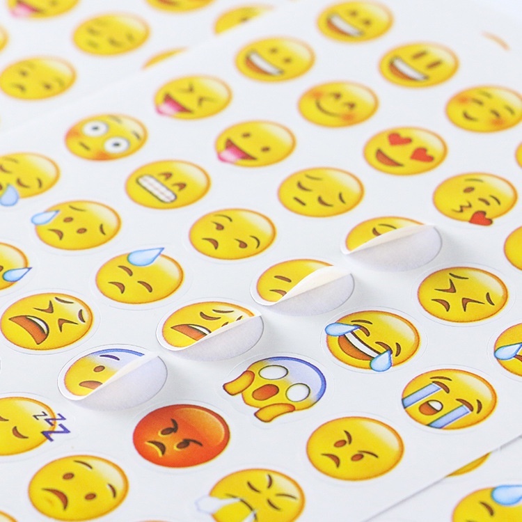 12 Sheets/set Emoji Stickers Apple Emoji Diary DIY Decorative Stickers ...