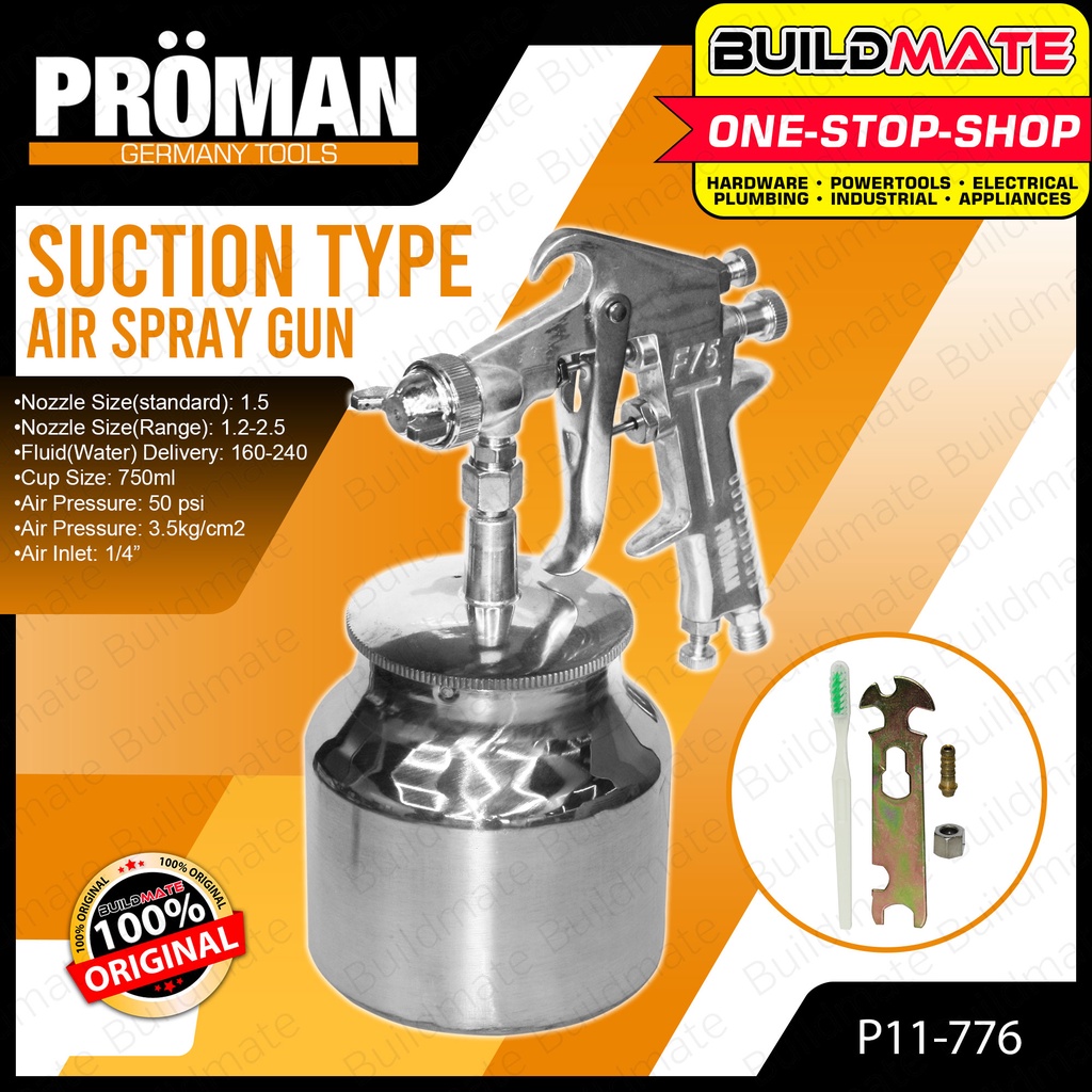 BUILDMATE Proman Suction Type Air Spray Gun 750ml Professional Air ...
