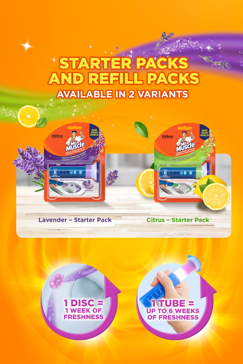 Mr. Muscle Fresh Disc Starter Lavender 6s | Shopee Philippines