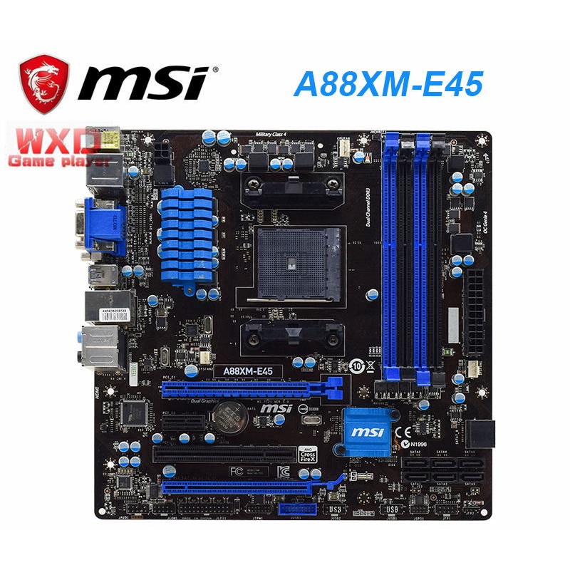 Uesd MSI A88XM-E45 Socket FM2+ AMD A88X Desktop PC Motherboard DDR3 64GB A6-7400K A8-7650K cpus ...