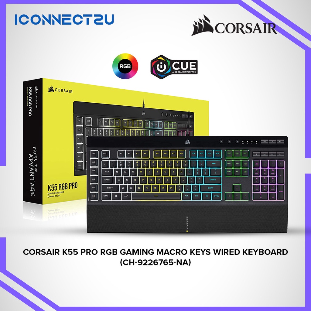 Corsair K55 Pro RGB Gaming Macro Keys Wired Keyboard (CH-9226765-NA) | Shopee Philippines