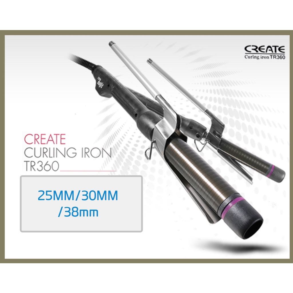 Create KOREA Curling Iron 25/30/38mm Curling Marcel type Iron TR360 ...