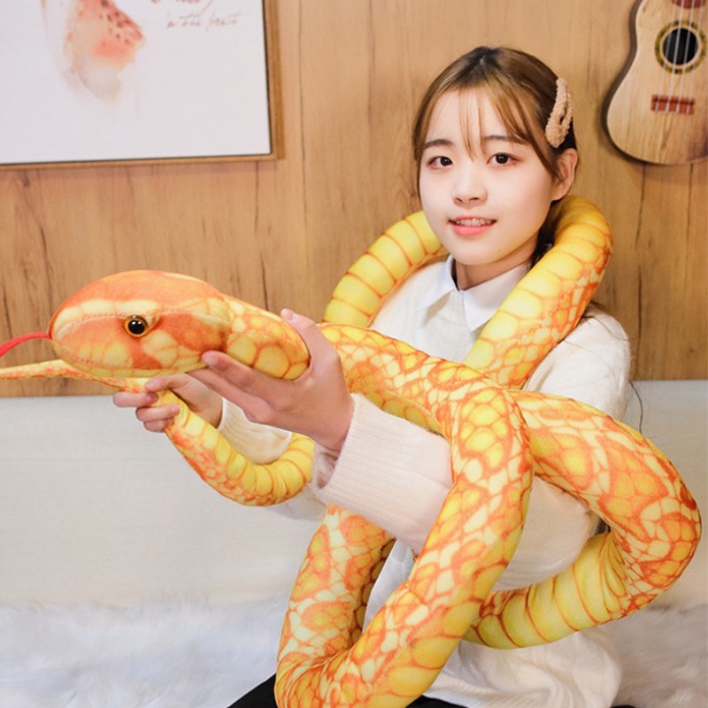Snake plush toy soft snake whole person spoof scary props oversized ...