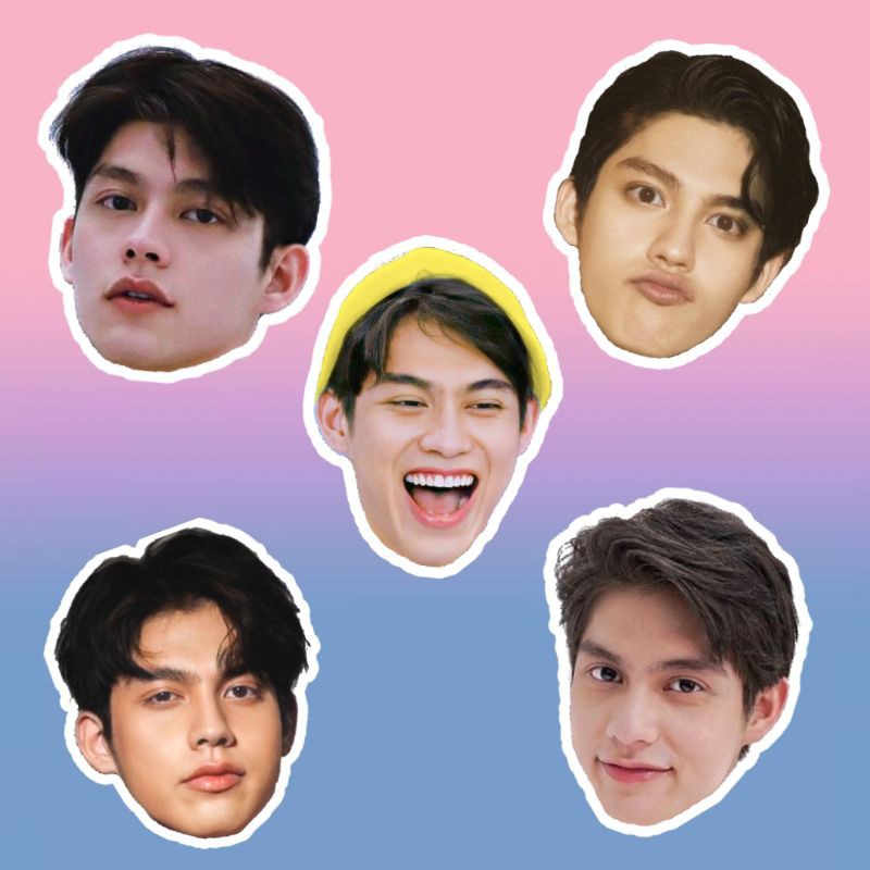 Bright Vachirawit & Win Metawin BrightWin Laminated Bubble Head Sticker ...