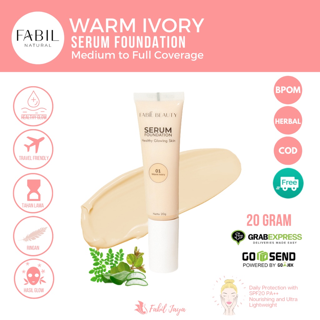 HITAM PUTIH Fabil Serum Foundation Ivory Color White Disguises Covering ...
