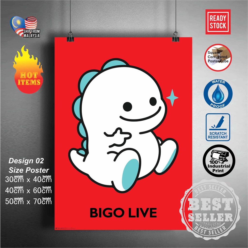 Bigo Live Poster Sticker Poster Wall Poster Decor Wall art Wall Stick ...