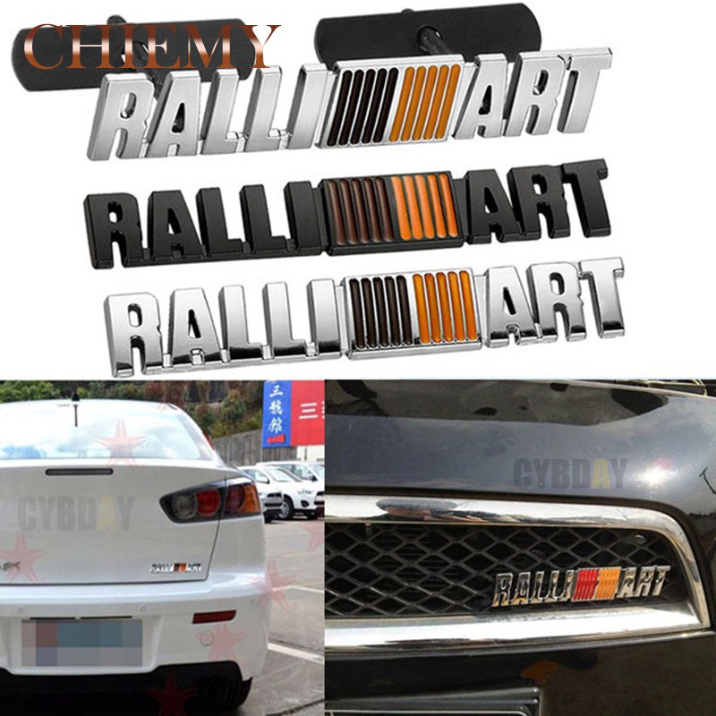 3D Metal Ralliart Chrome Cars Front Grille Sticker Emblem Badge For ...
