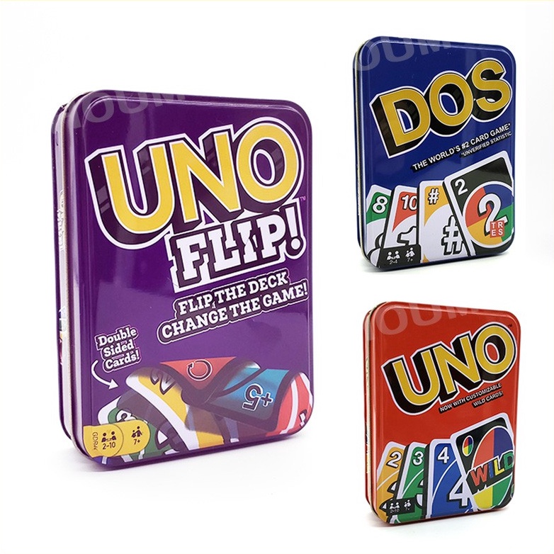 Tin Box Version UNO Brand UNO Brand UNO WILD/DOS/UNO FLIP Coated Paper ...