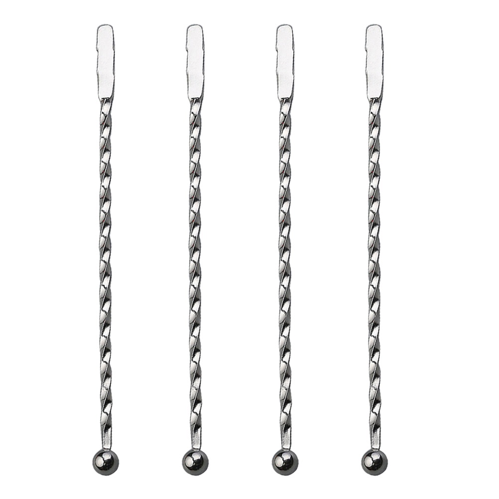 4 Pcs 304 Stainless Steel Cocktail Stirring Stick Spiral Bartender Stir ...