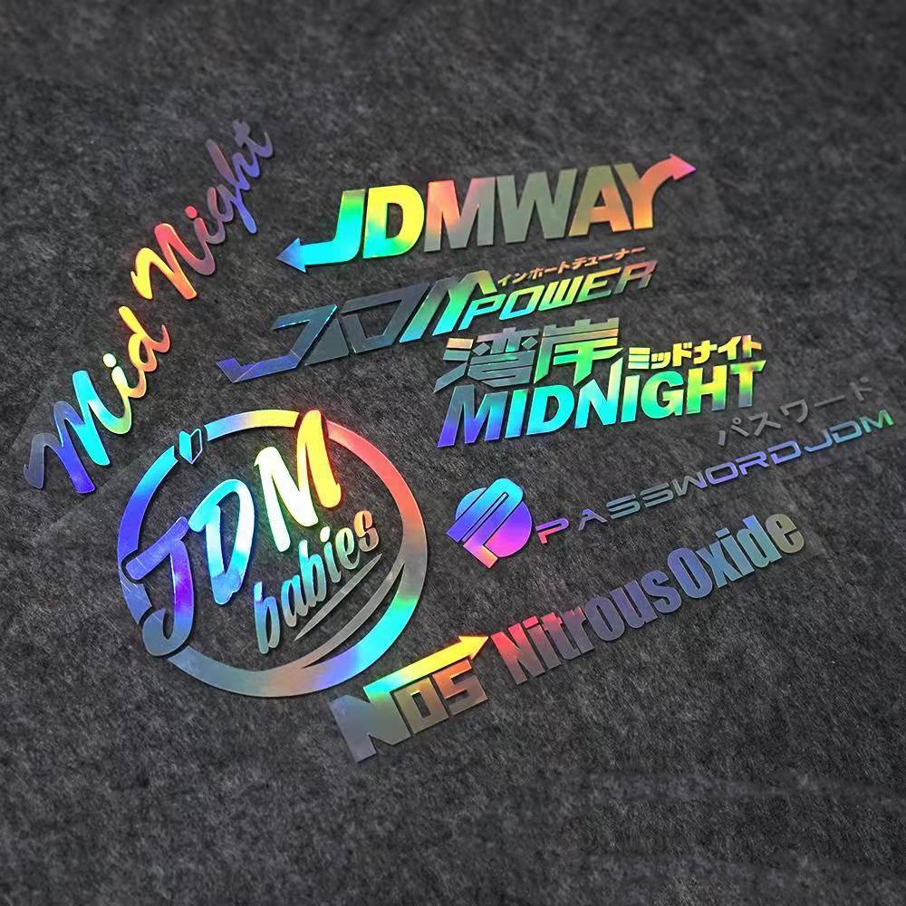 1 Pcs JDM Laser Stickers MIDNIGHT Motorcycle Helmets Waterproof ...