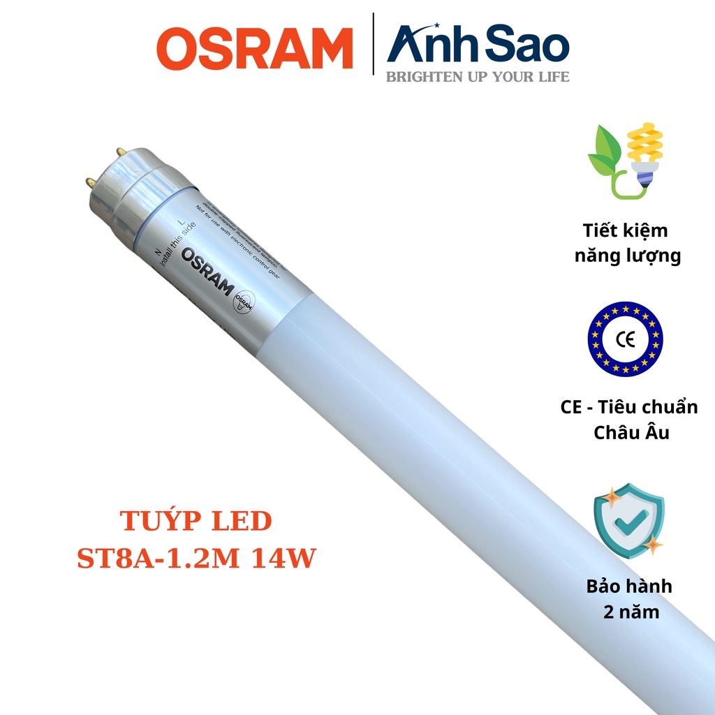 Led tube light bulb 1m2 14W ST8A OSRAM White light (installed with ...