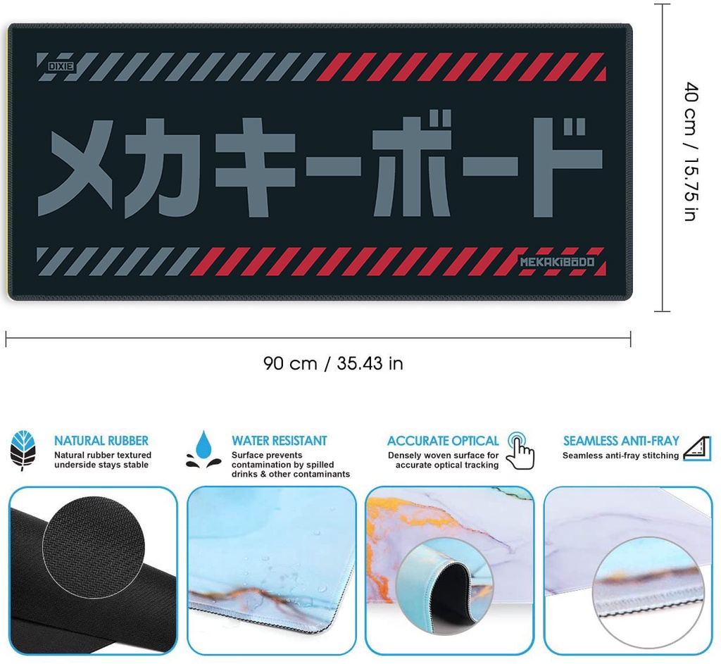 DIXIE MECH/OMNITYPE MousePads Bicolor Gaming Mouse Pad Black Large ...