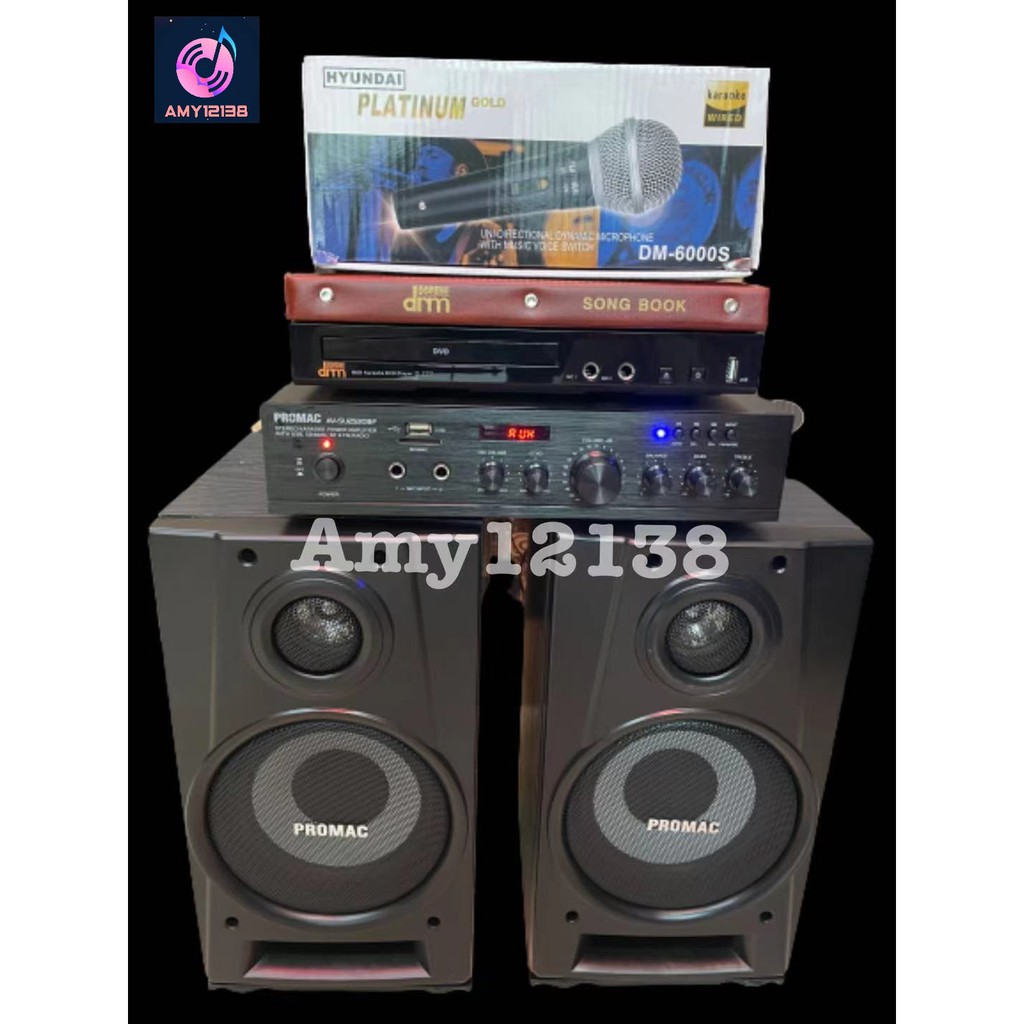 (KARAOKE SET) PROMAC SPEAKER WITH AMPLIFIER AND KARAOKE PLAYER W/ FREE ...