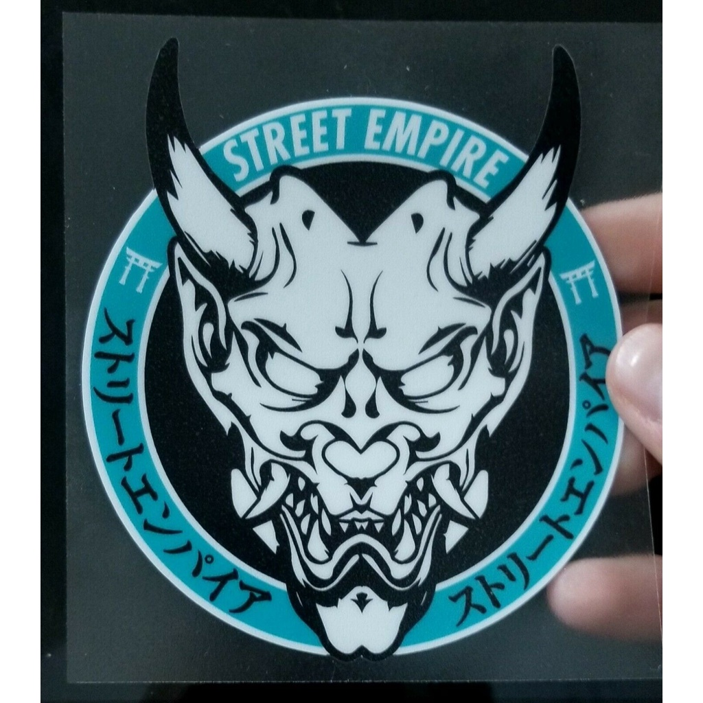 ONI MASK ~ face digi die cut slap sticker japanese decal vinyl anime ...