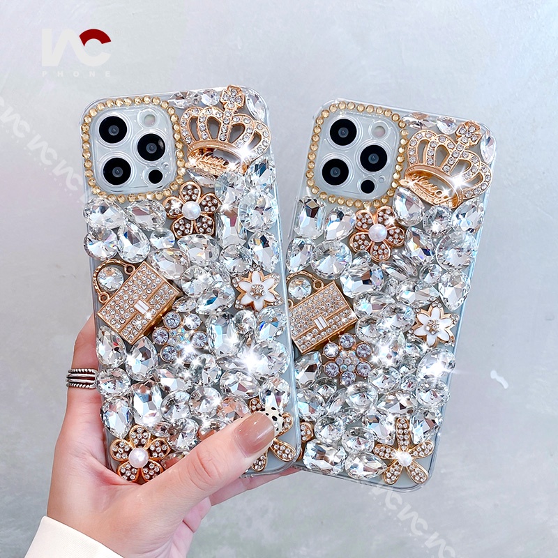 3D Diamond For iPhone 16 Pro Max 16 Plus 15Pro Max 14 ProMax 14 Plus 12 ...