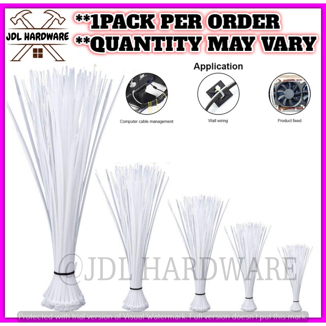 1818 White Cable Zip Ties Self-Locking Nylon Wrap Wire Ties Industrial ...
