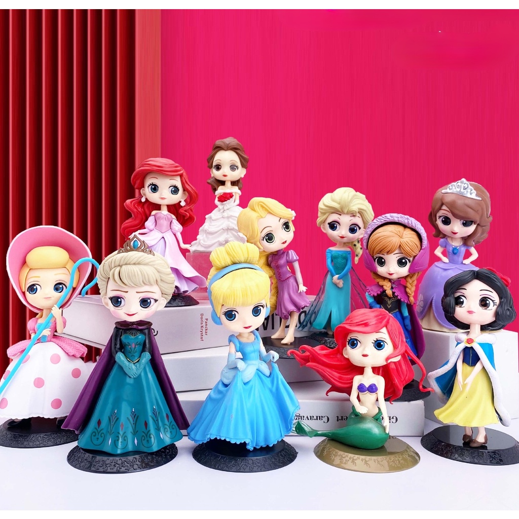 Frozen Elsa Anna Mermaid Cinderella Snow White Princess Frozen Olaf Cake Figurines Topper ...