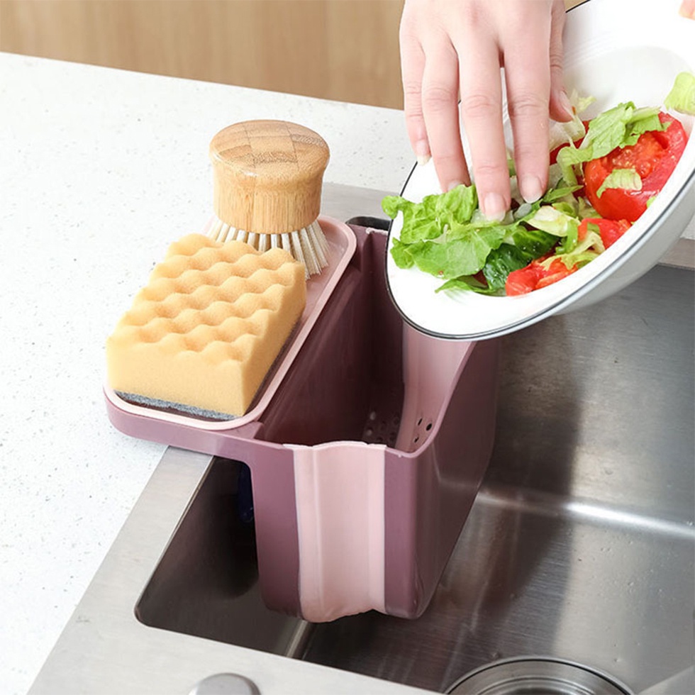Dish Sponge Holder Tray With Food Waste Drainer | Shopee Philippines