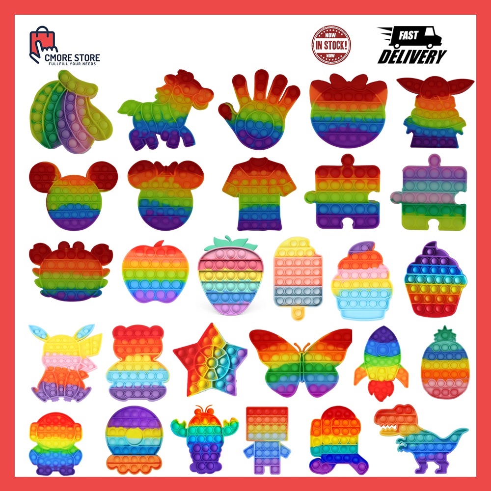 Push Pop it fidget toy Bubble Sensory Fidget Toy Stress Relief Slime ...