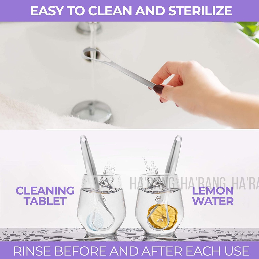 SMILEKIT Stainless Steel U-Shaped Cleaning Tongue Moss Scraper Oral ...