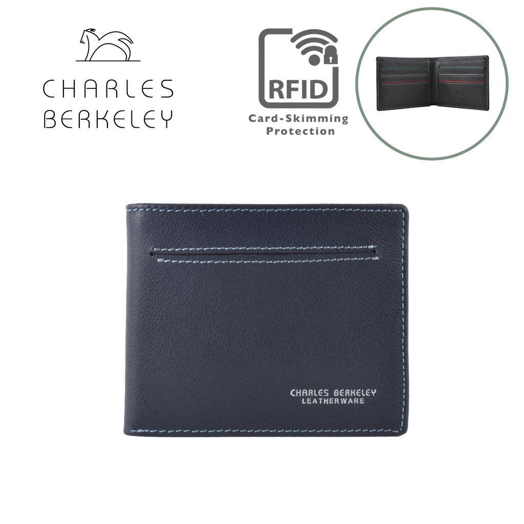 Charles Berkeley Arthur Men's Calf Leather Short Wallet with RFID Anti ...
