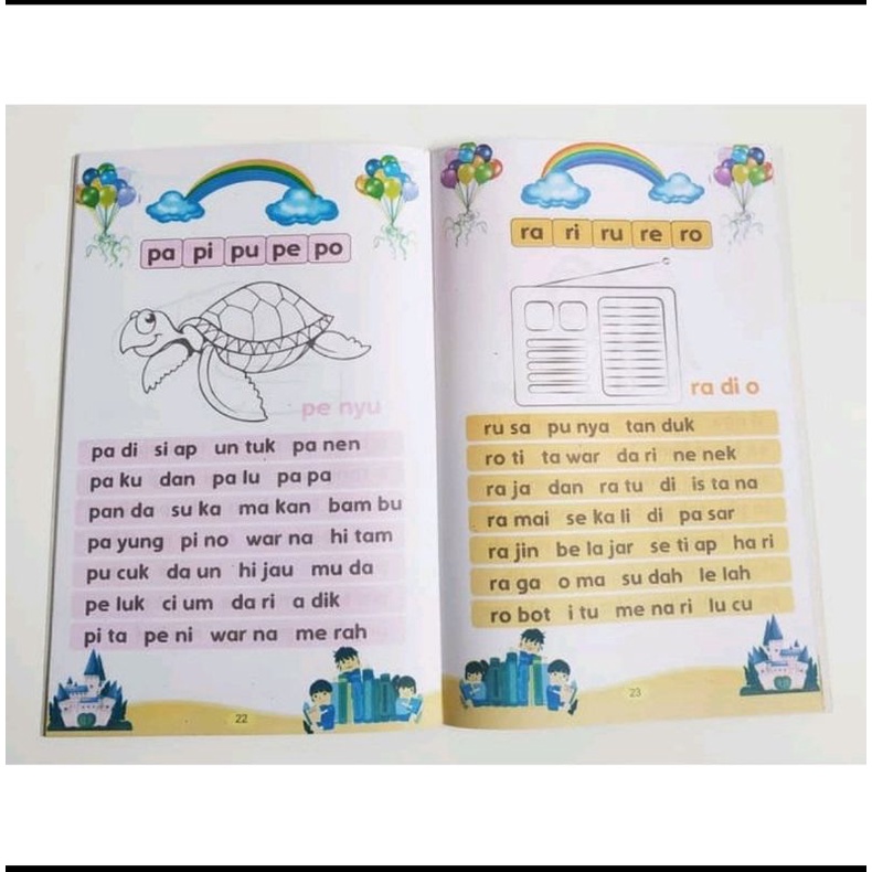 Full Color Reading Practice Book for PAUD / Kindergarten Education / TS ...
