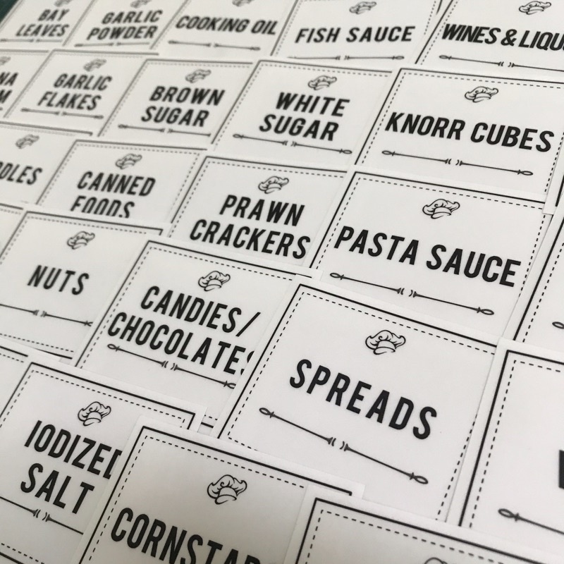 Condiments Sticker (white), Label, Waterproof, Vinyl Sticker, Laminated ...