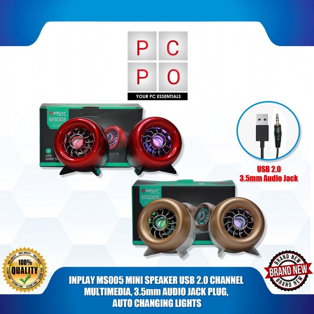 INPLAY MS005 MINI SPEAKER USB 2.0 CHANNEL MULTIMEDIA, 3.5mm AUDIO JACK PLUG, AUTO CHANGING ...