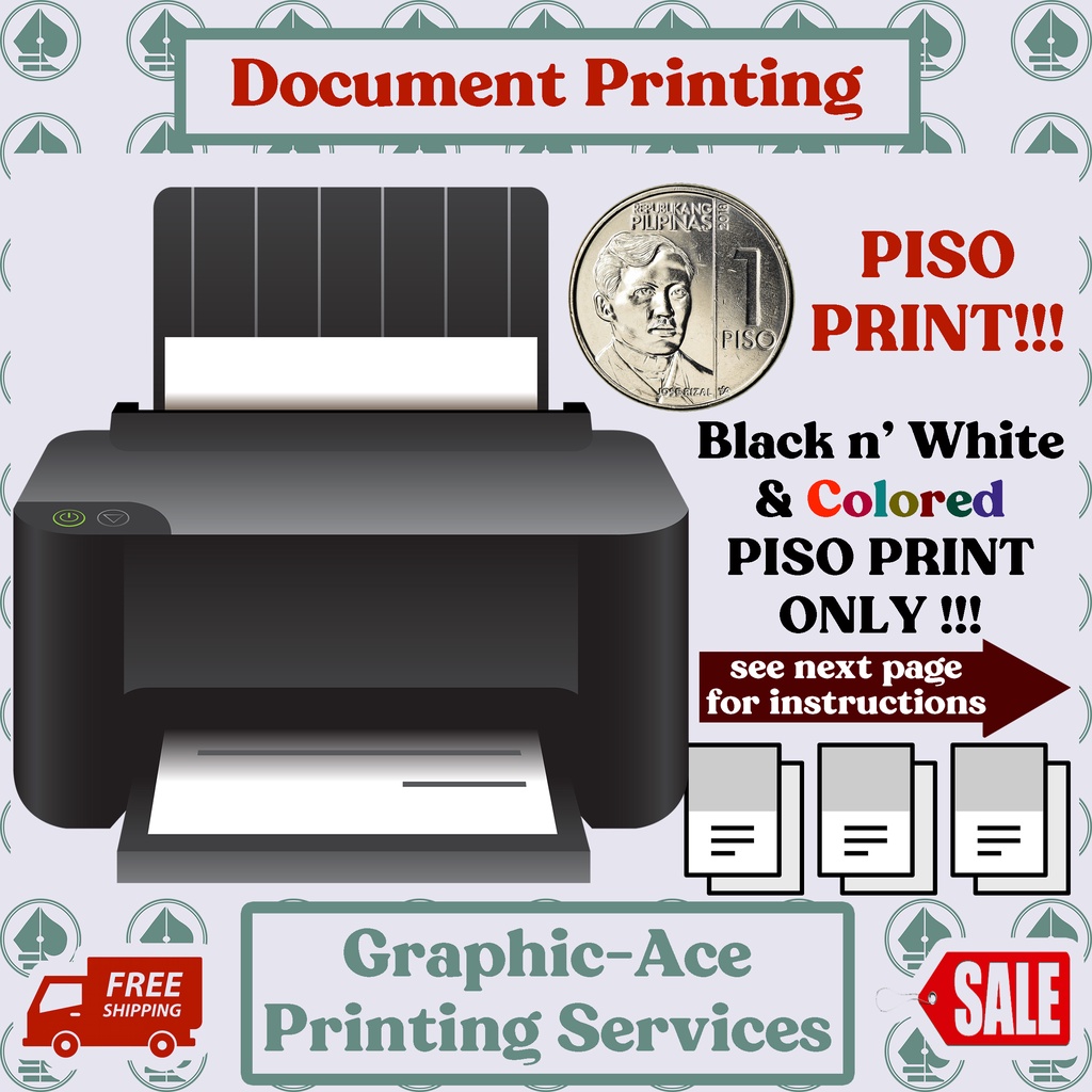 Piso Print Kahit Colored - Document Printing Piso Per Page - Module ...