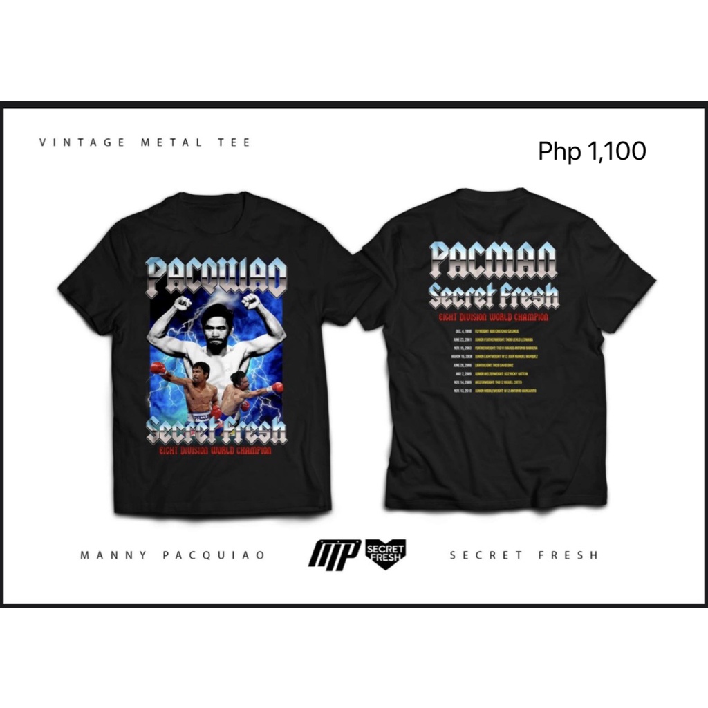 SECRETFRESH X MANNY PACQUIAO / OVERSIZED VINTAGE METAL TEE Trendy Shirt ...