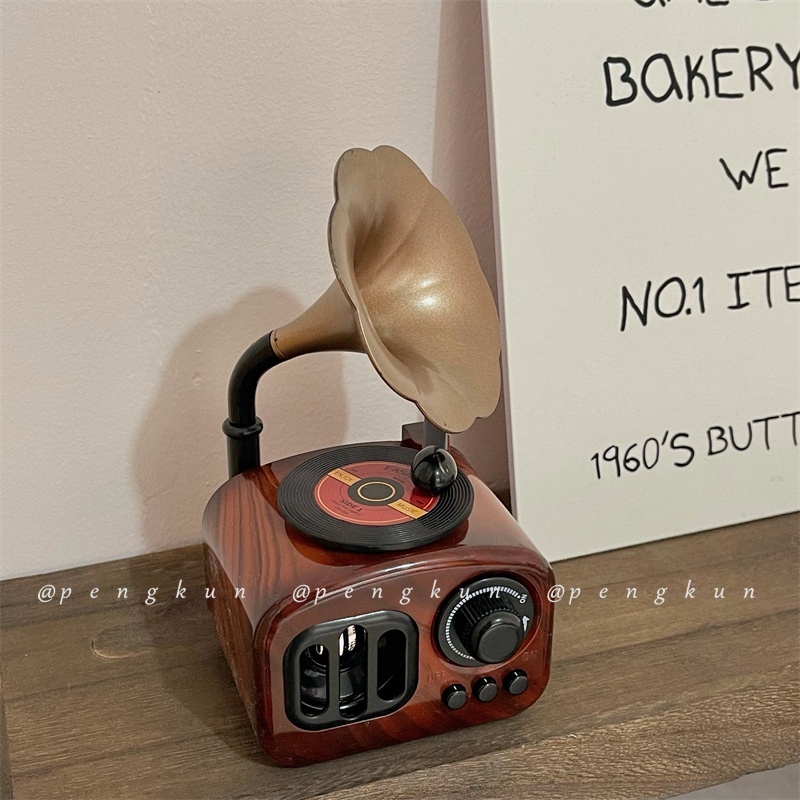 Classic Retro Phonograph Shape Music Box Bedroom Decoration Nostalgic ...