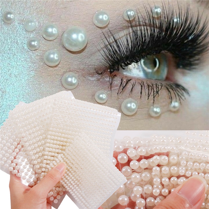 3mm/4mm/5mm/6mm Pearl Eyeshadow Stickers Decal Resin Pearl Face Body ...