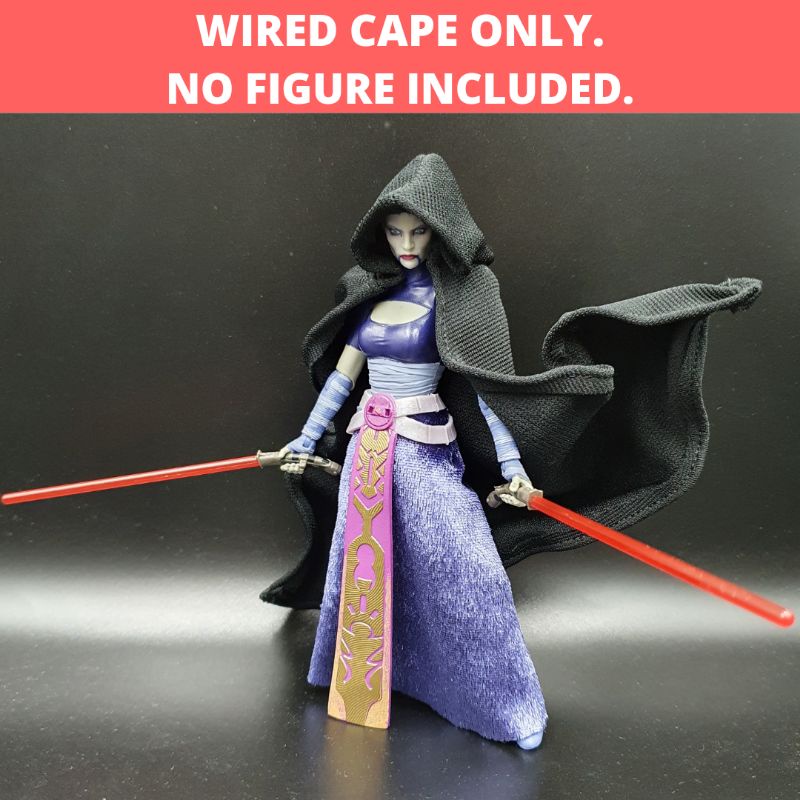 FABRIC SOFT GOODS CAPE ASAJJ VENTRESS BLACK SERIES STAR WARS WIRE CAPE ...