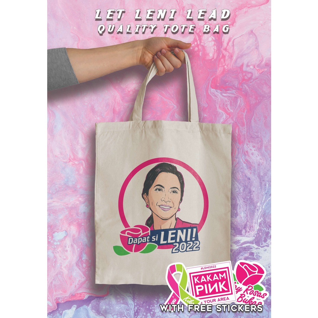 Kakampink Tote Bag| Let Leni Lead Bag | Lugaw Totebag | Leni Lead 2022 ...