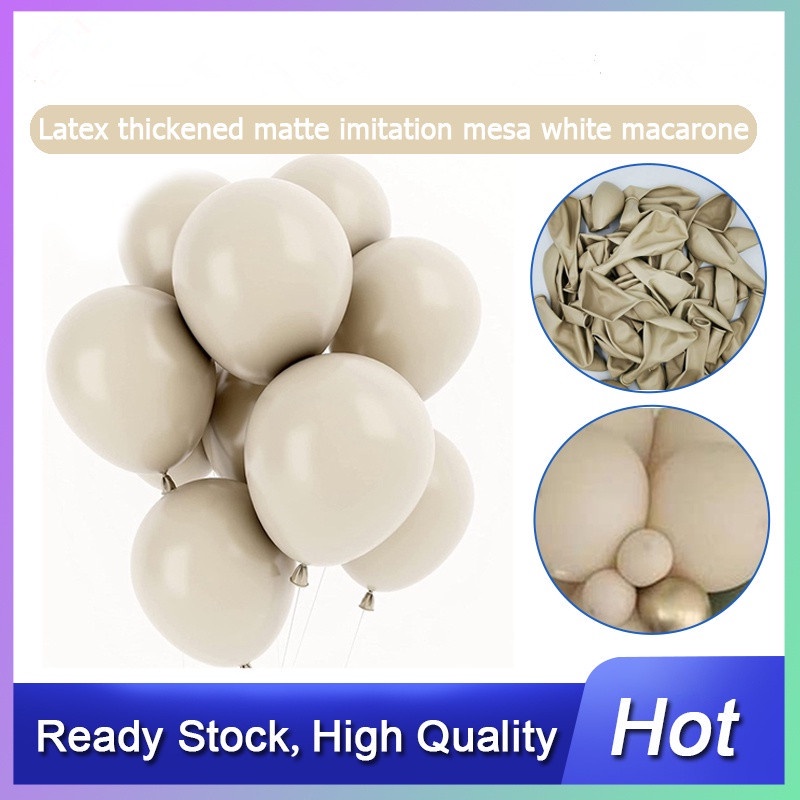 100Pcs White Sand Latex Balloons 5/10/12/18inch Retro Sand White ...