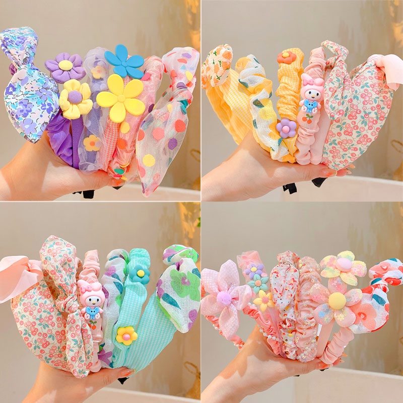 3 Pcs Set Korean Children Headband Set Cute Princess Bow Hair Band ...